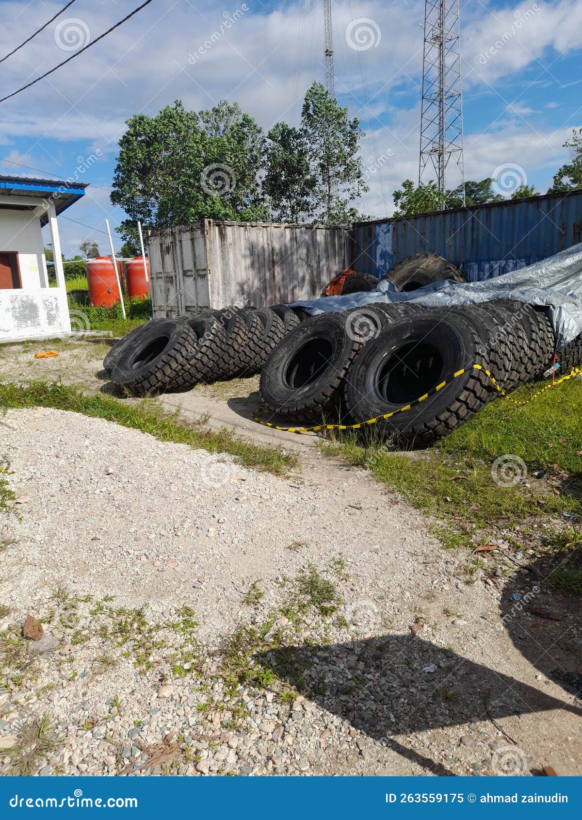 Pile of Tyre in Warehouse Outside Stock Image - Image of pile, outside ...