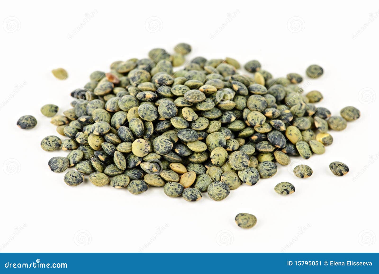 Pile of Uncooked French Lentils Stock Image - Image of green, closeup ...
