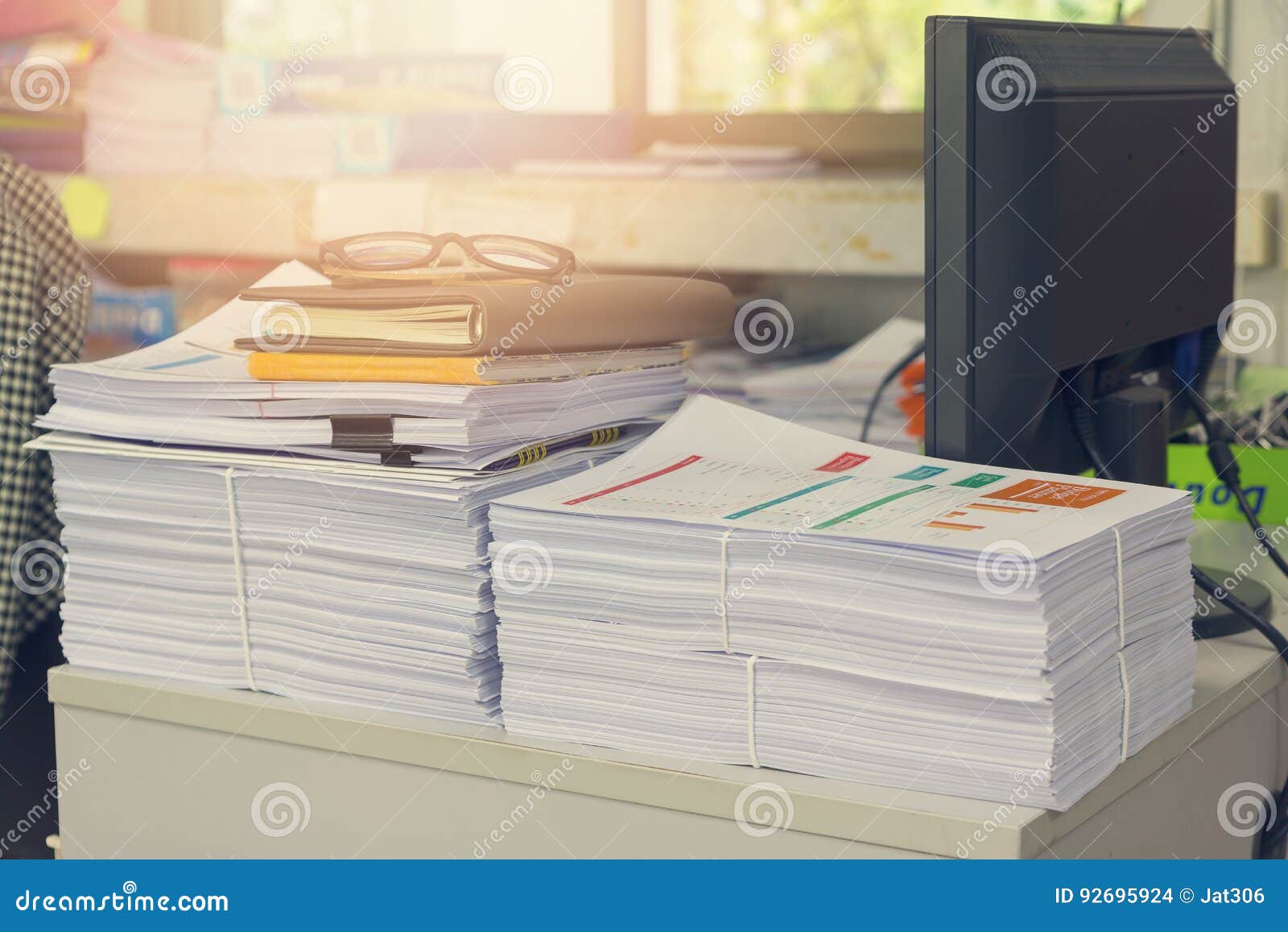 Pile of Unfinished Documents on Office Desk Stock Photo - Image of ...
