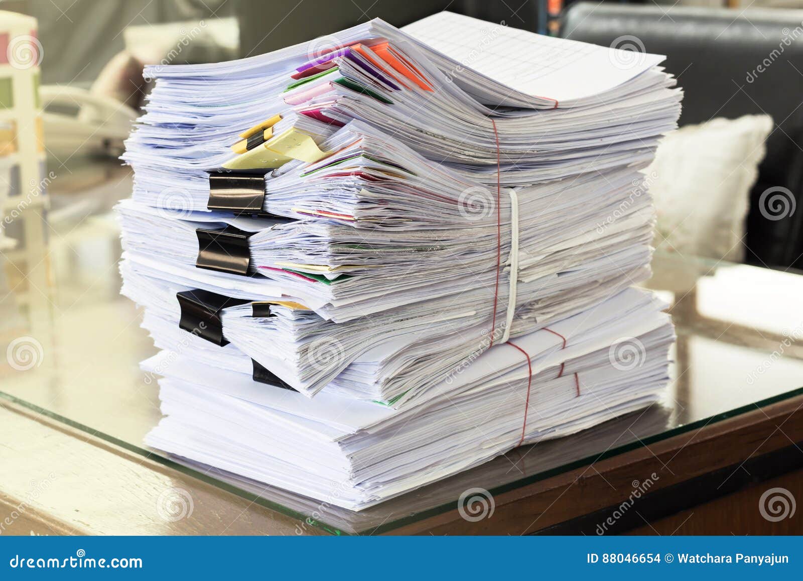 Pile of Unfinished Documents Stock Photo - Image of documents, desk ...