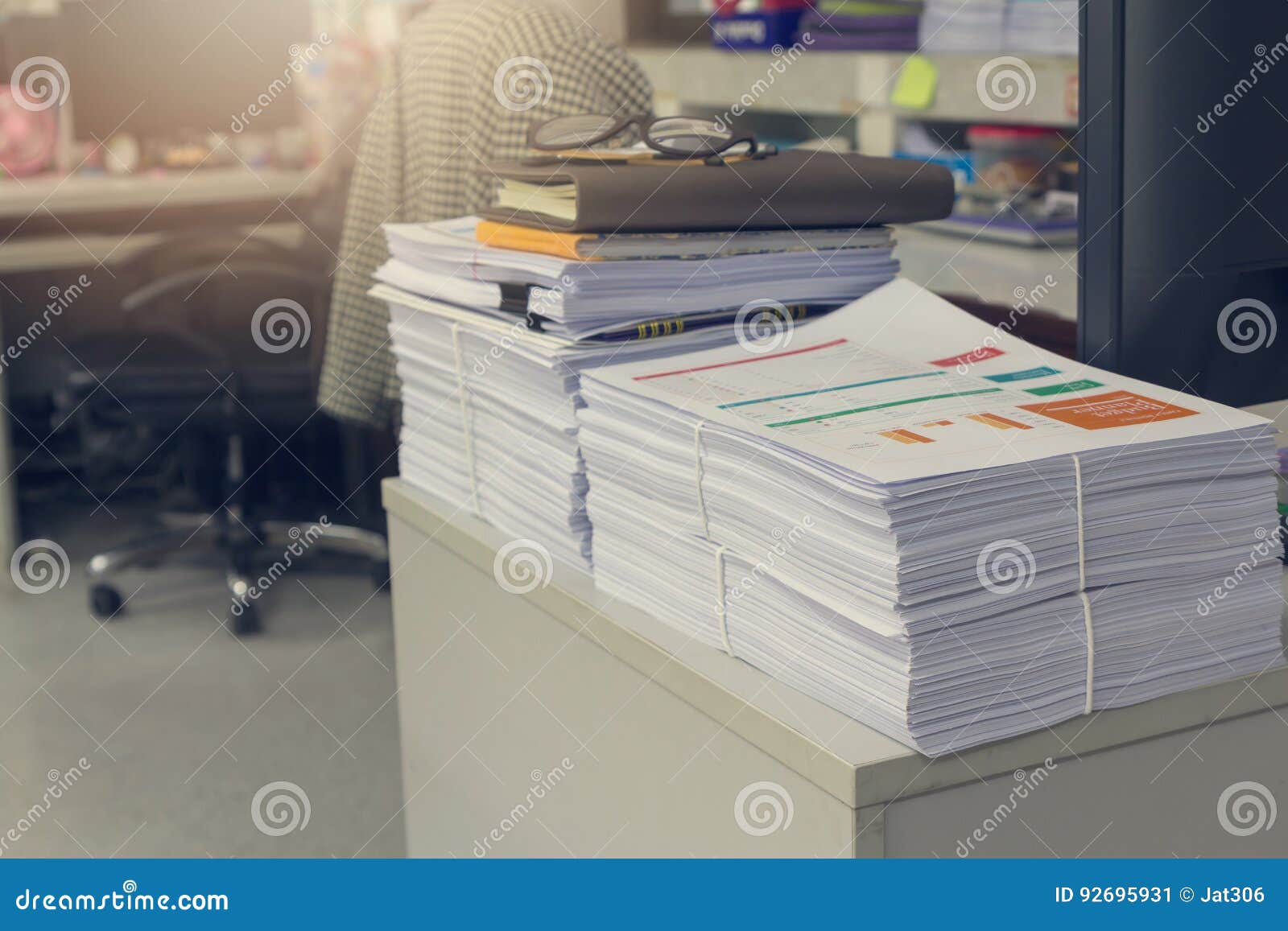 Pile of Unfinished Documents on Office Desk Stock Image - Image of ...