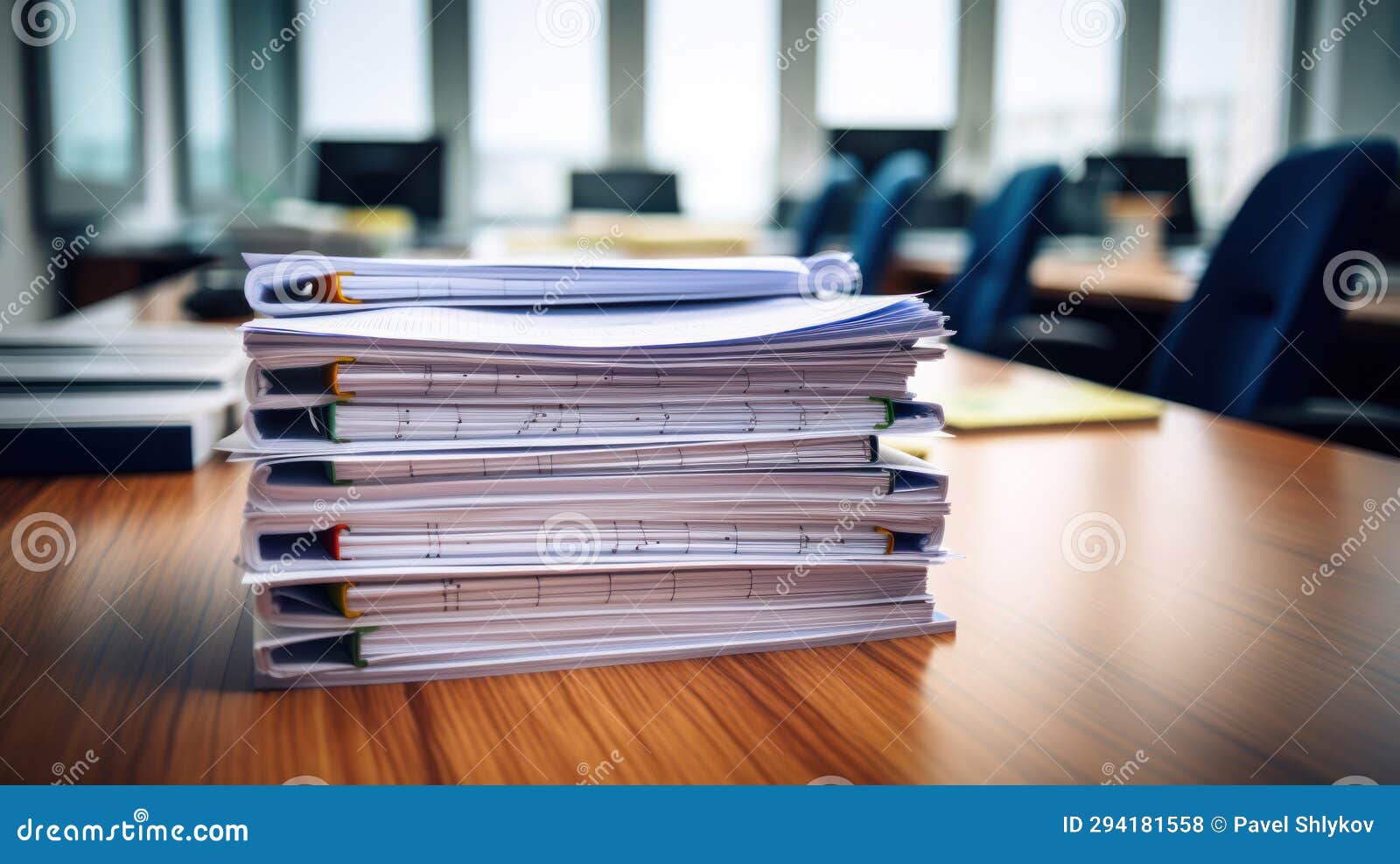 Pile of Unfinished Documents on Office Desk, Stack of Business Paper ...