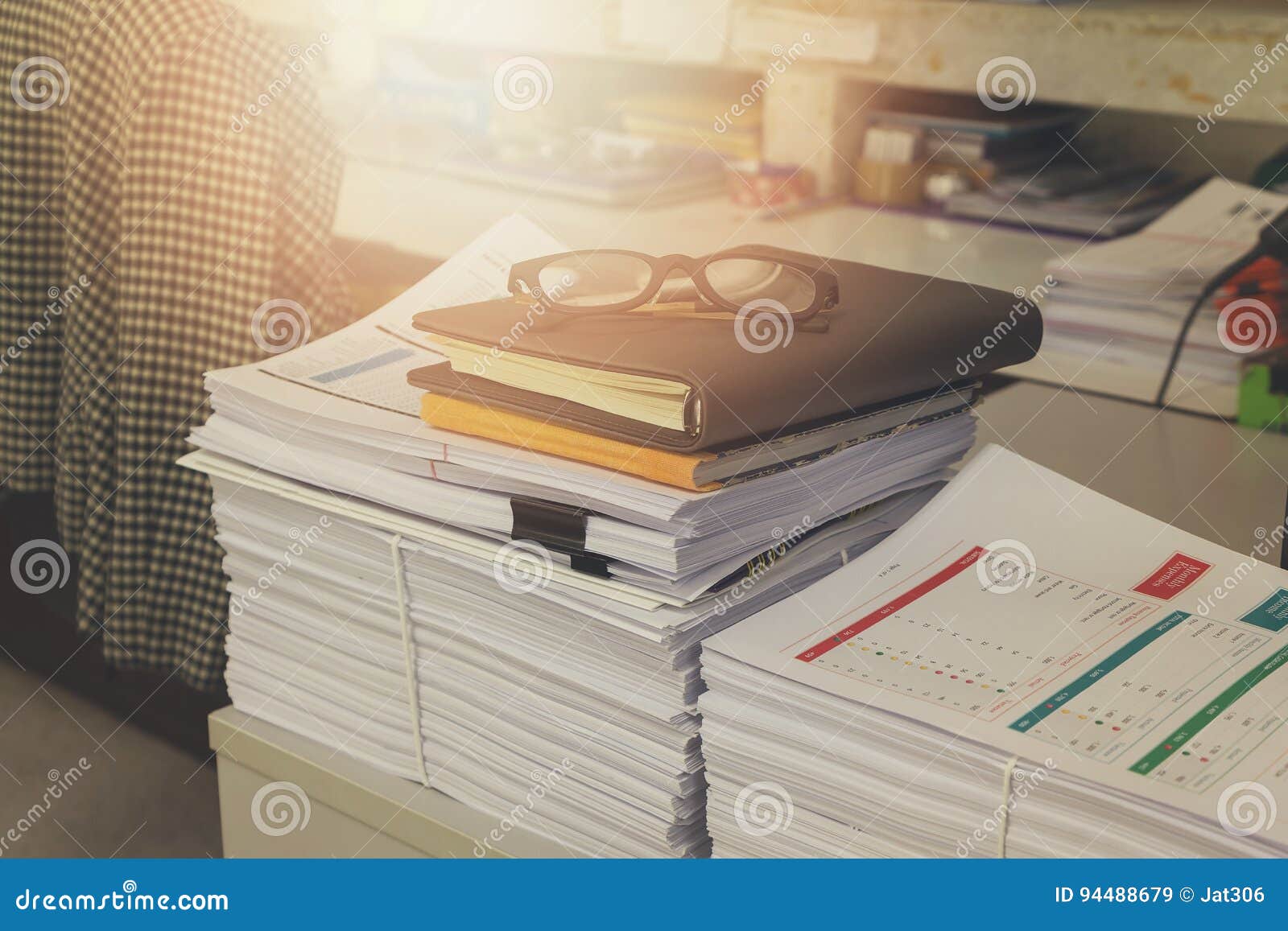 Pile of Unfinished Documents on Office Desk, Stack of Business Paper ...