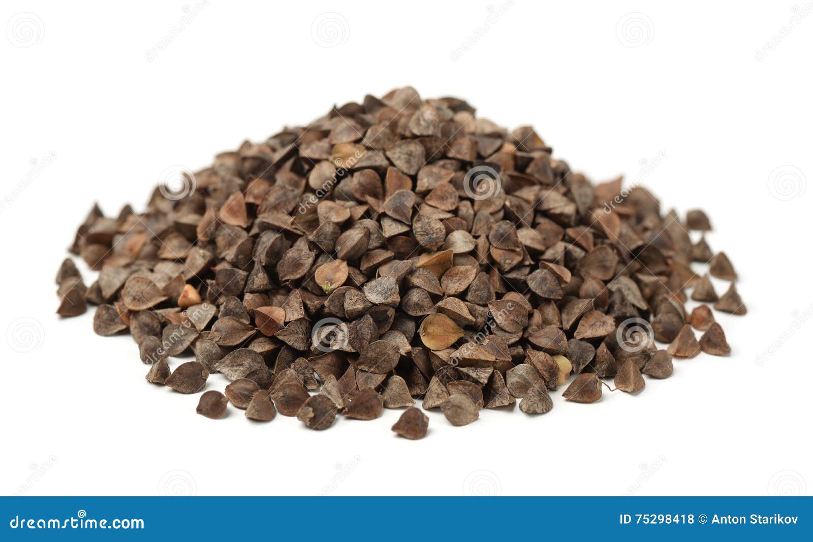 Pile of unhulled buckwheat stock photo. Image of grain - 75298418