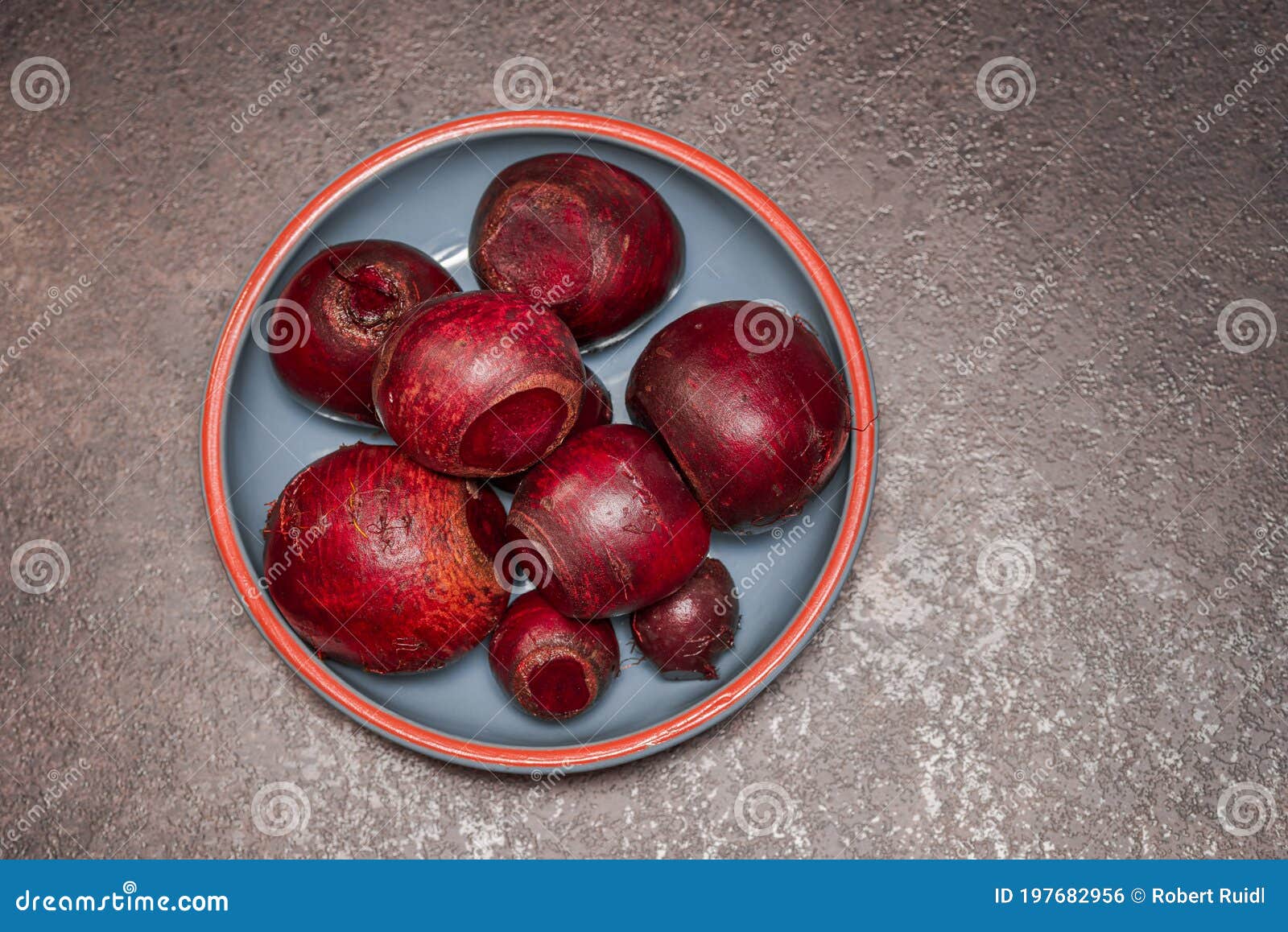 Unpeeled Beetroot Taproot With Brown Outer Layer With Shoots Growing On ...