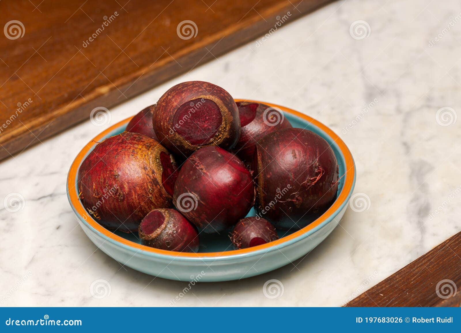 Unpeeled Beetroot Taproot With Brown Outer Layer With Shoots Growing On ...