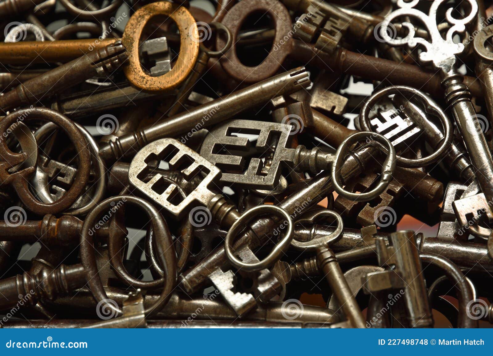 A Pile of Unusual Antique Keys Background Stock Photo - Image of ...