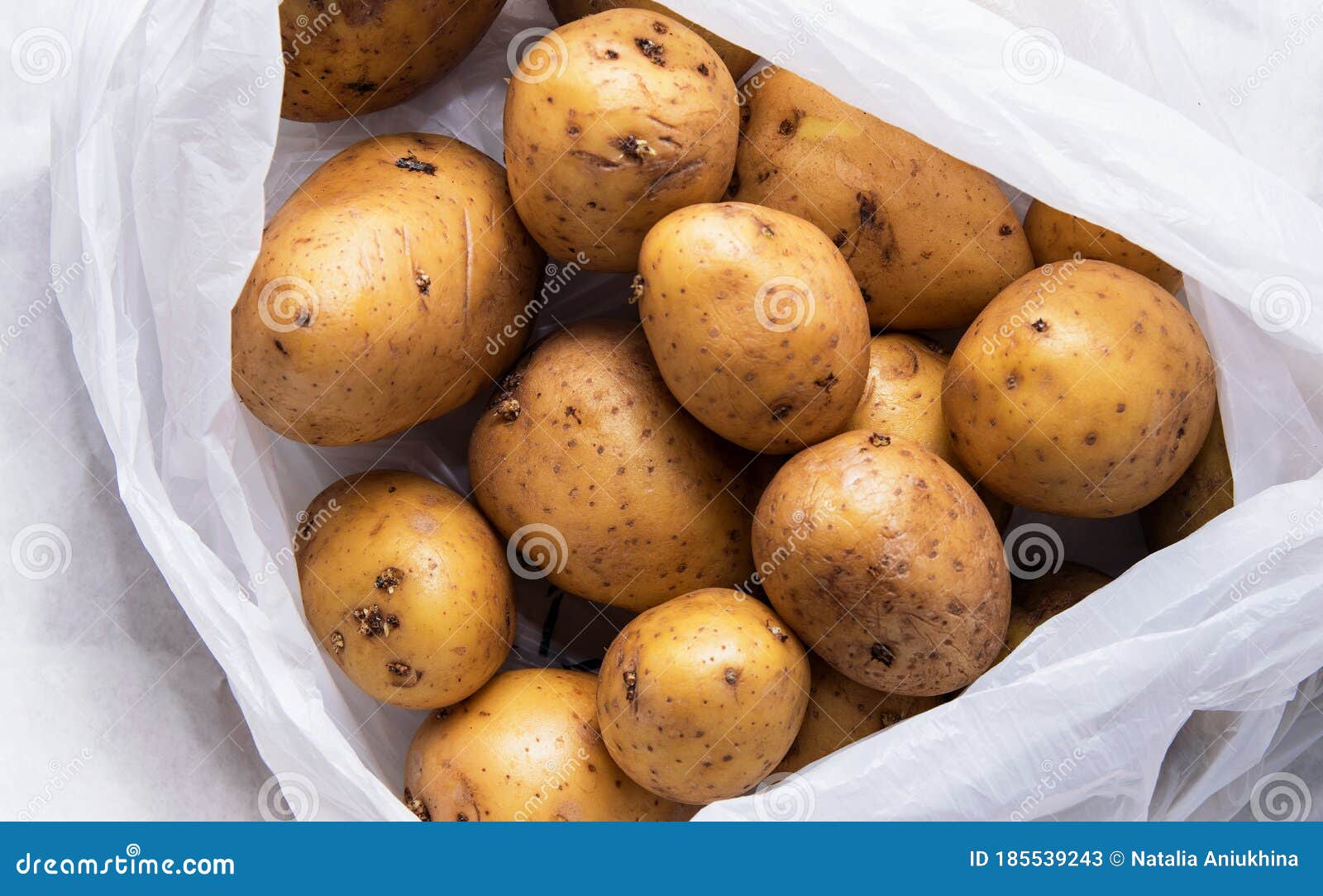 A Pile of Unwashed Potatoes Lies in a Bag Stock Image - Image of ...