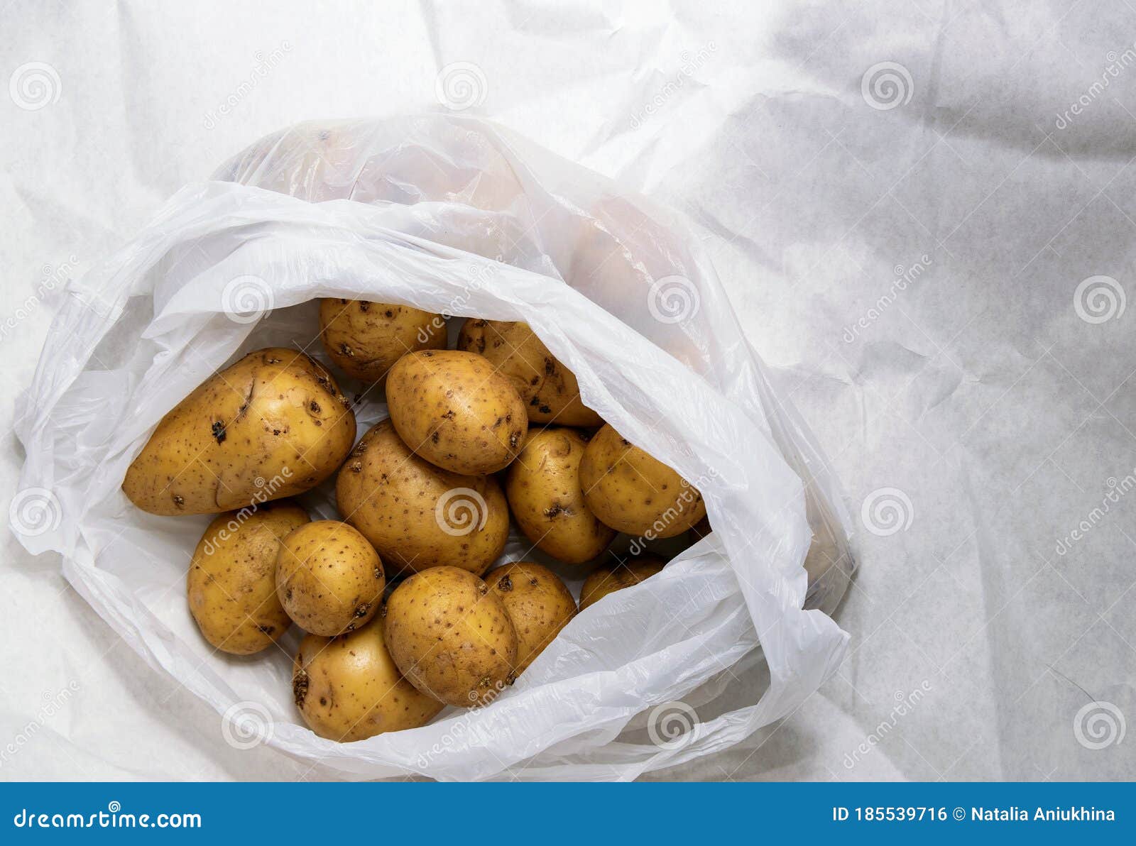 A Pile of Unwashed Potatoes Lies in a Bag Stock Photo - Image of health ...