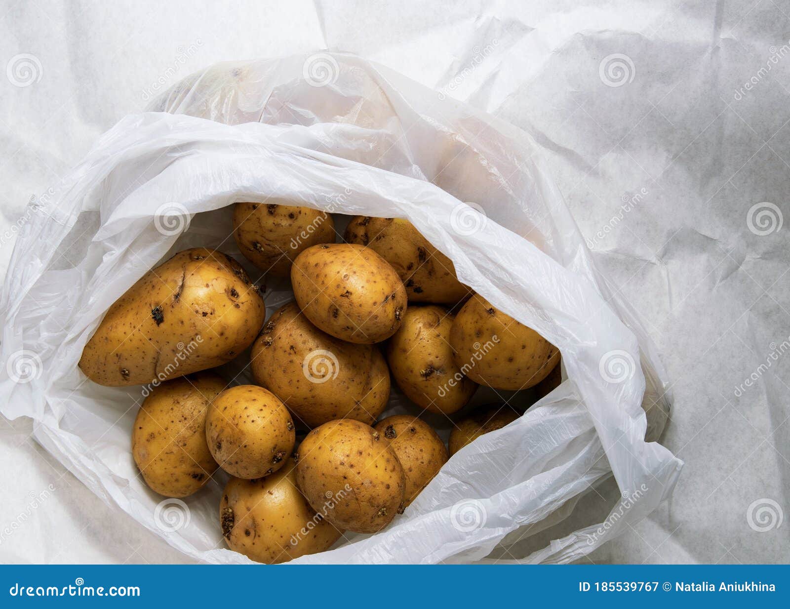 A Pile of Unwashed Potatoes Lies in a Bag Stock Image - Image of ...