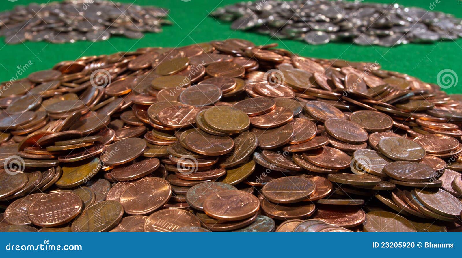 Pile of US coins stock photo. Image of change, close - 23205920
