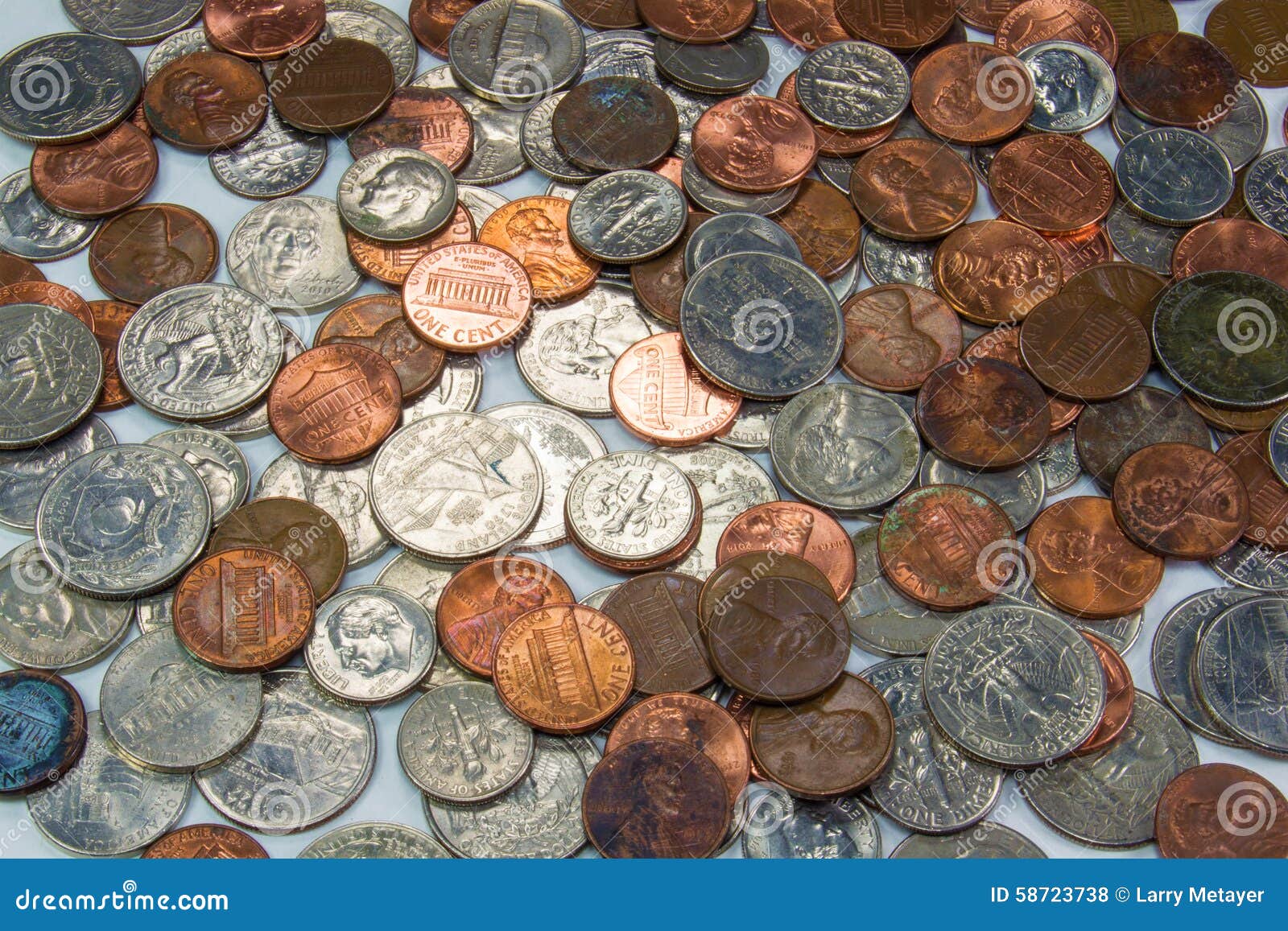 Pile of US Coins stock photo. Image of group, currency - 58723738
