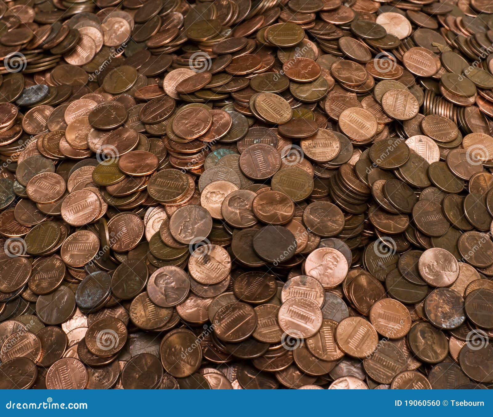 A Pile Of Pennies On An Isolated White Background Stock Photo ...