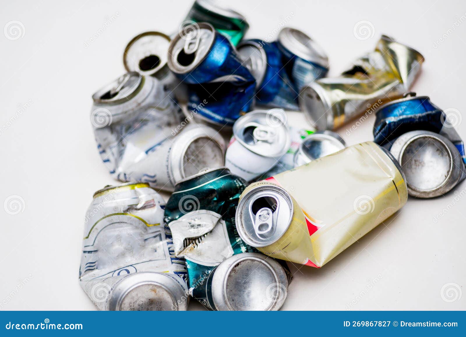 Pile of Used Cans. Waste Sorting and Waste Processing Stock Image ...