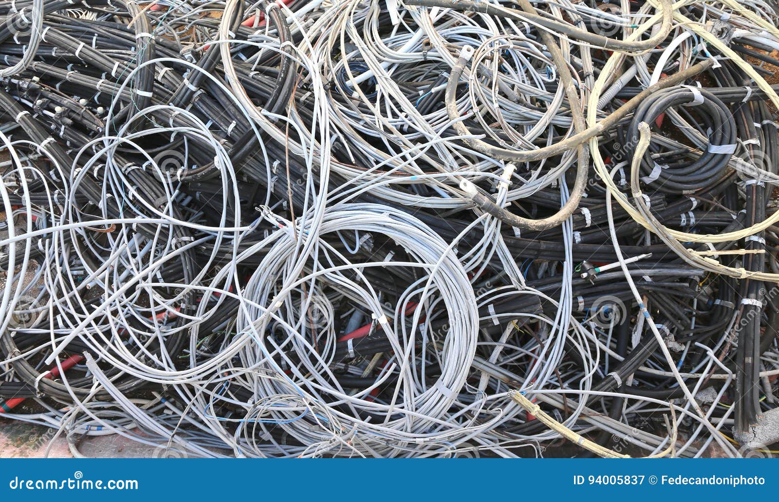 Pile of Used Electrical Cables in the Landfill Stock Image - Image of ...