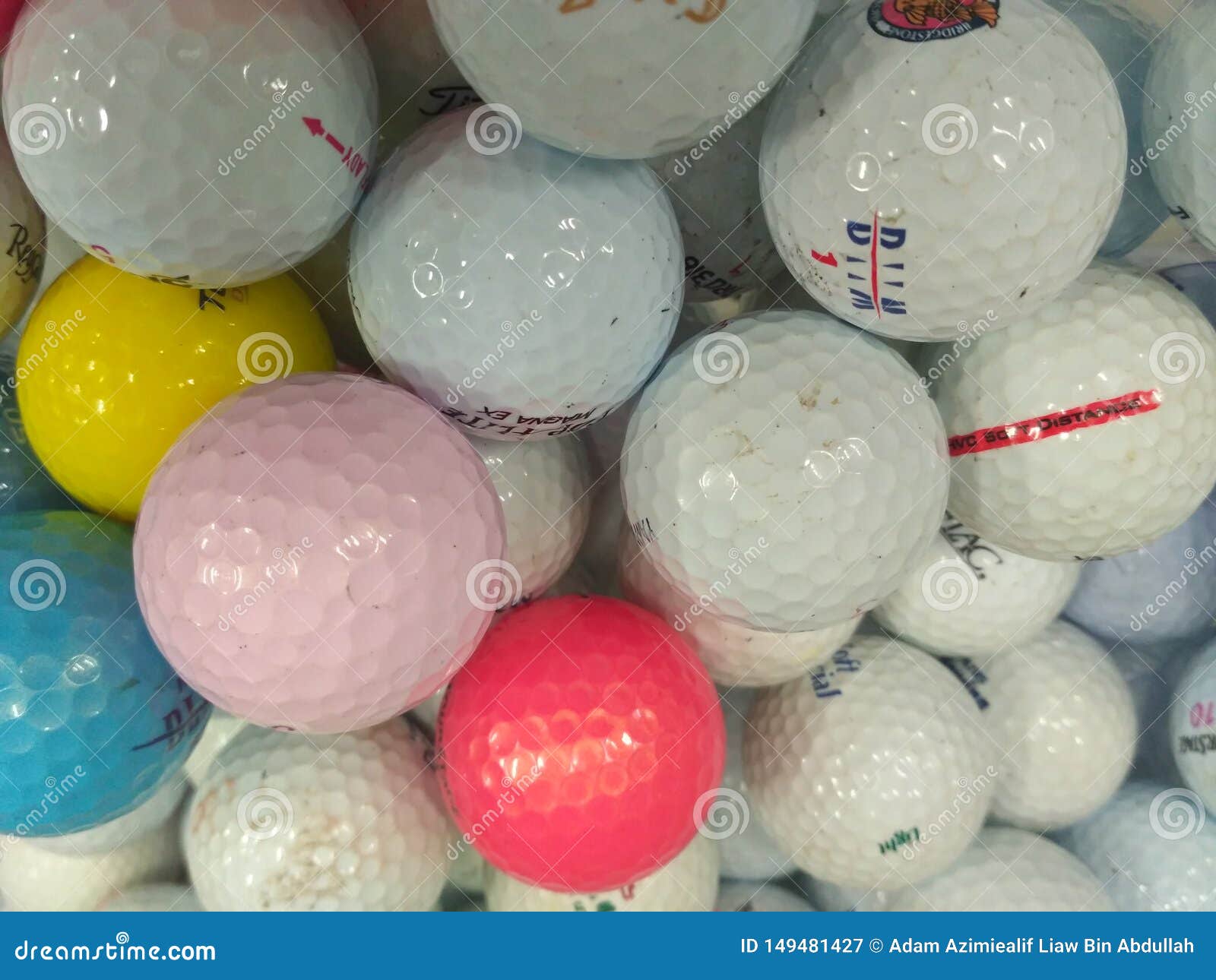 Pile of used golf ball editorial photography. Image of practice - 149481427