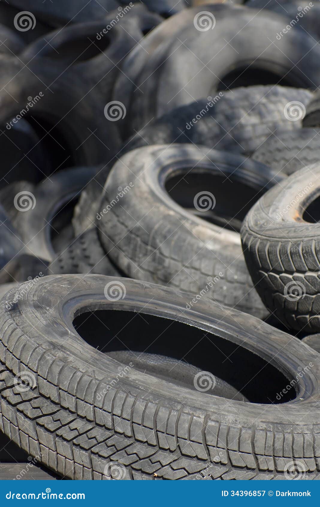 Pile of Used Old Rubber Tire Three Stock Image - Image of junk, pile ...