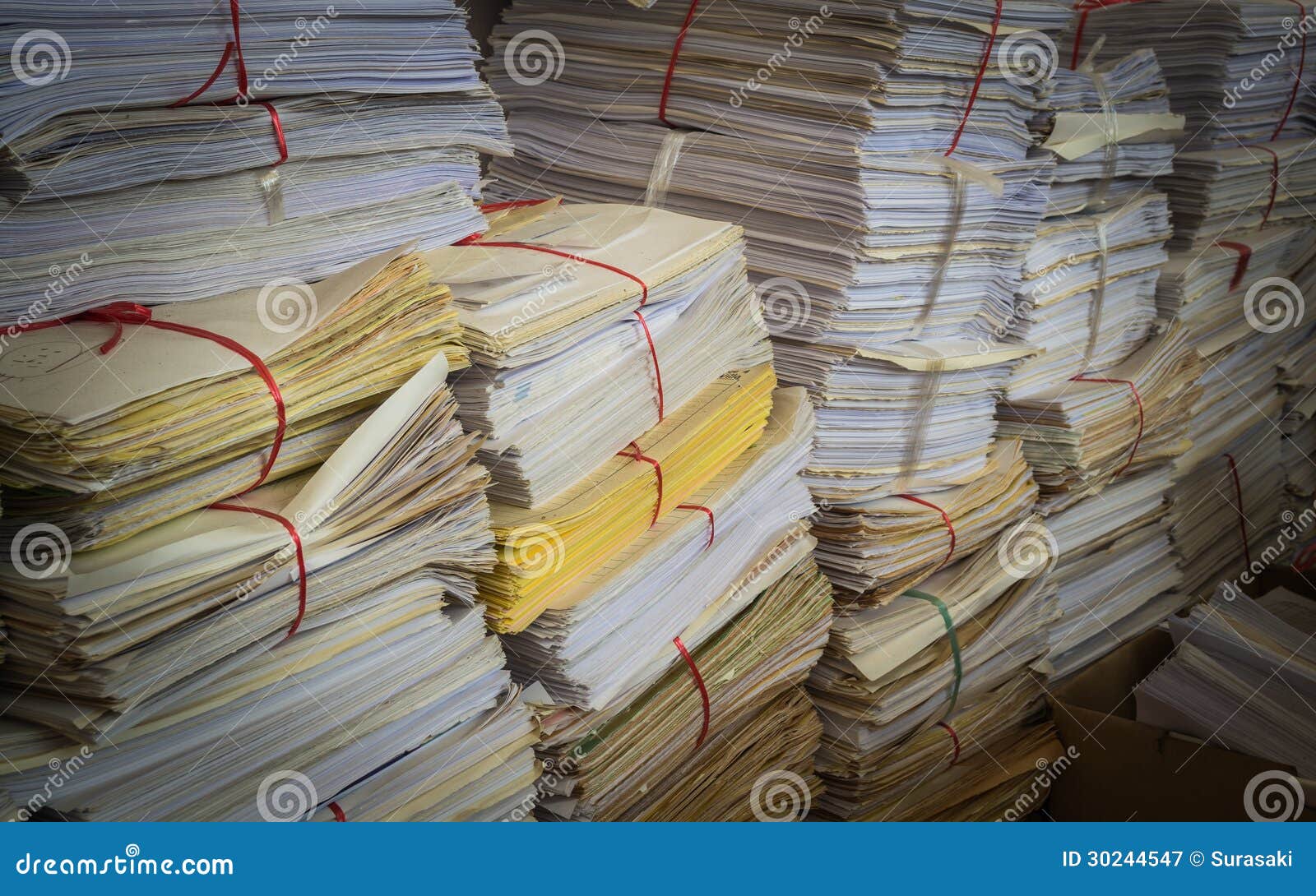 A pile of used paper stock image. Image of retro, texture - 30244547