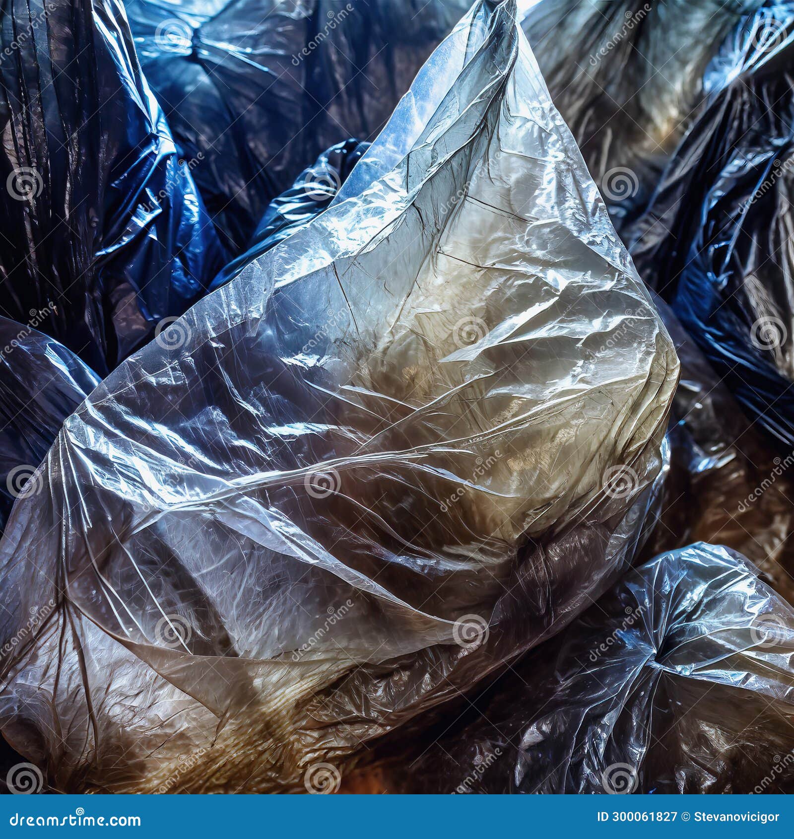 Pile of Used Plastic Bags, Pollution and Environmental Damage Concept ...