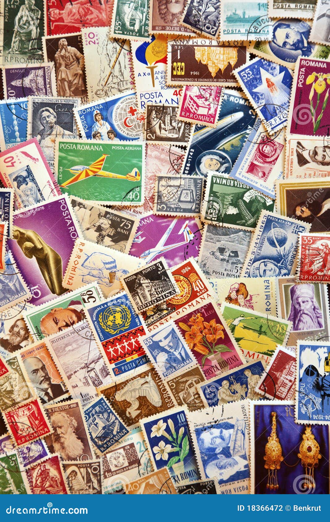 Pile of Used Post Stamps from Romania Editorial Photography - Image of ...