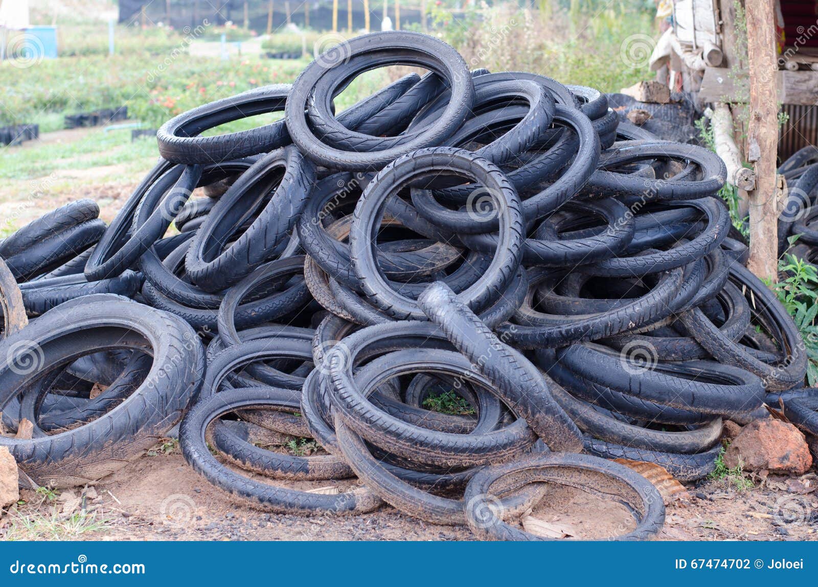 Pile of used rubber tyres stock photo. Image of tyre - 67474702
