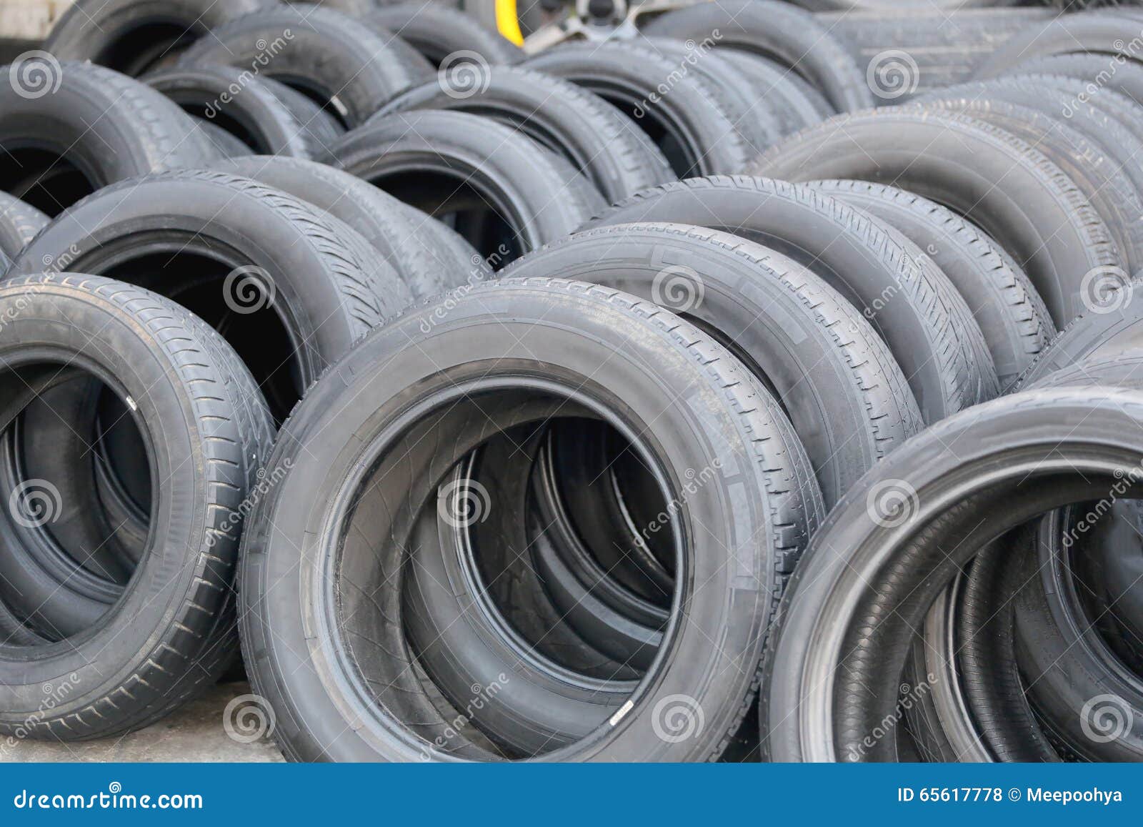 Pile of used rubber tyres. stock photo. Image of spare - 65617778