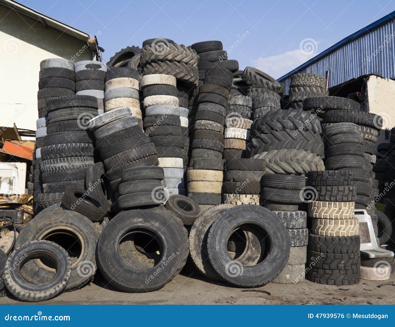 Pile of used tires stock photo. Image of rubbish, pollution - 47939576