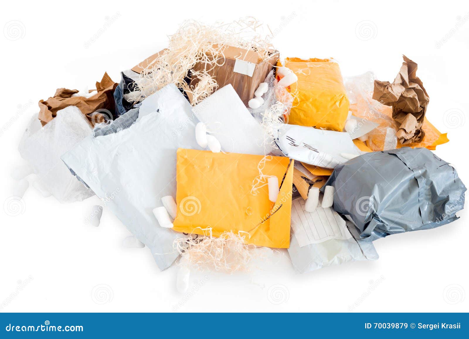 Pile of Used and Tore Postal Packages Stock Image - Image of package ...