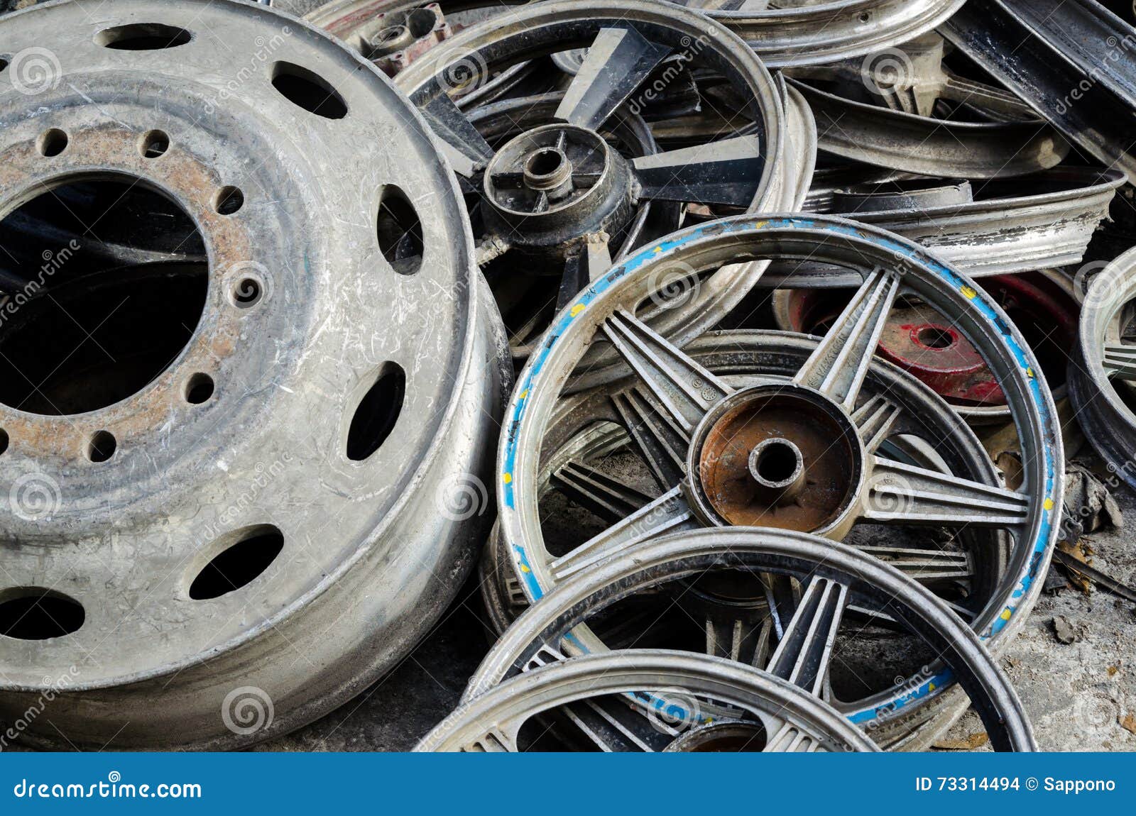 Pile of used wheels stock photo. Image of transportation - 73314494