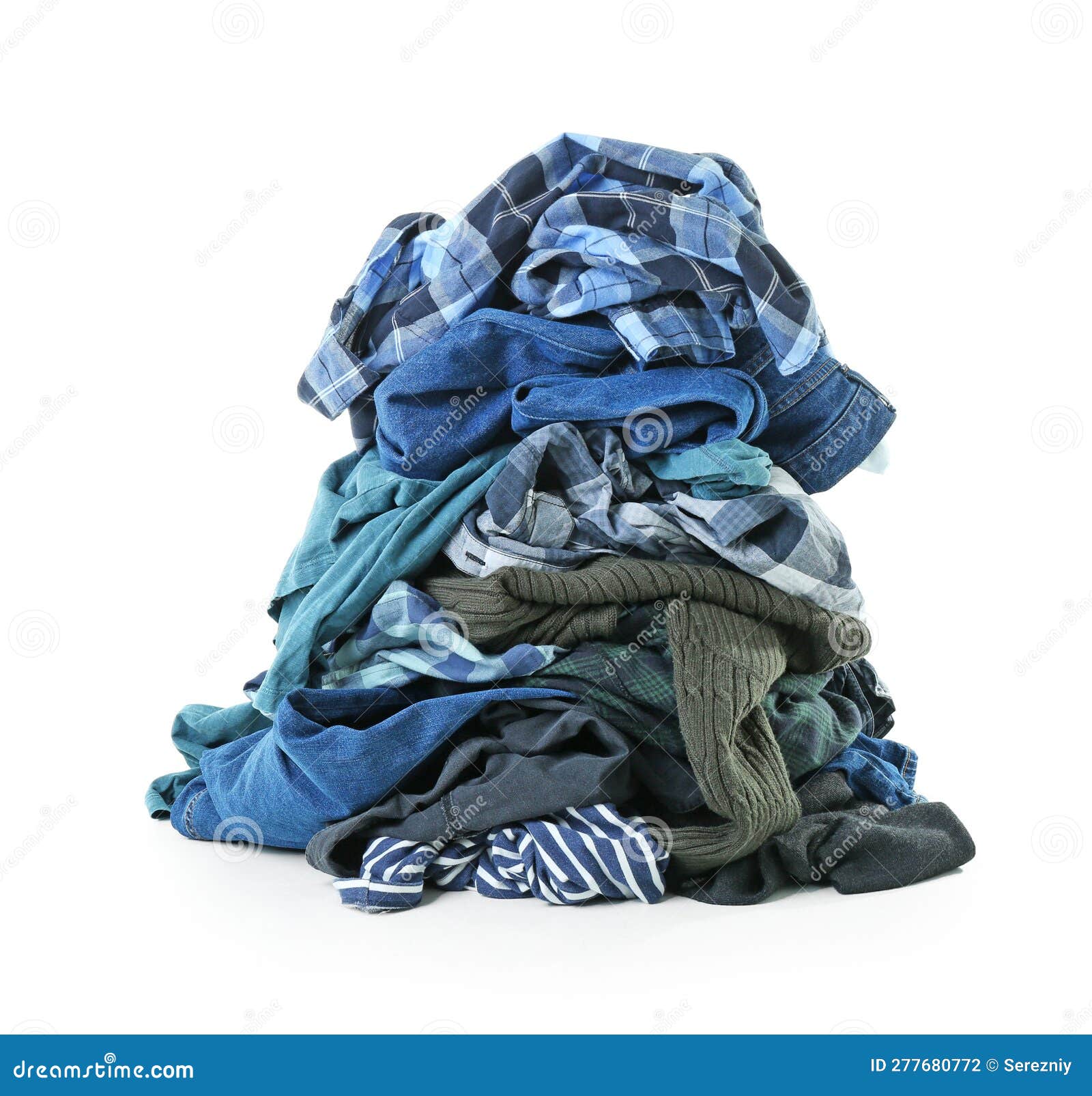 Heap of Different Clothes on White Background Stock Photo - Image of ...