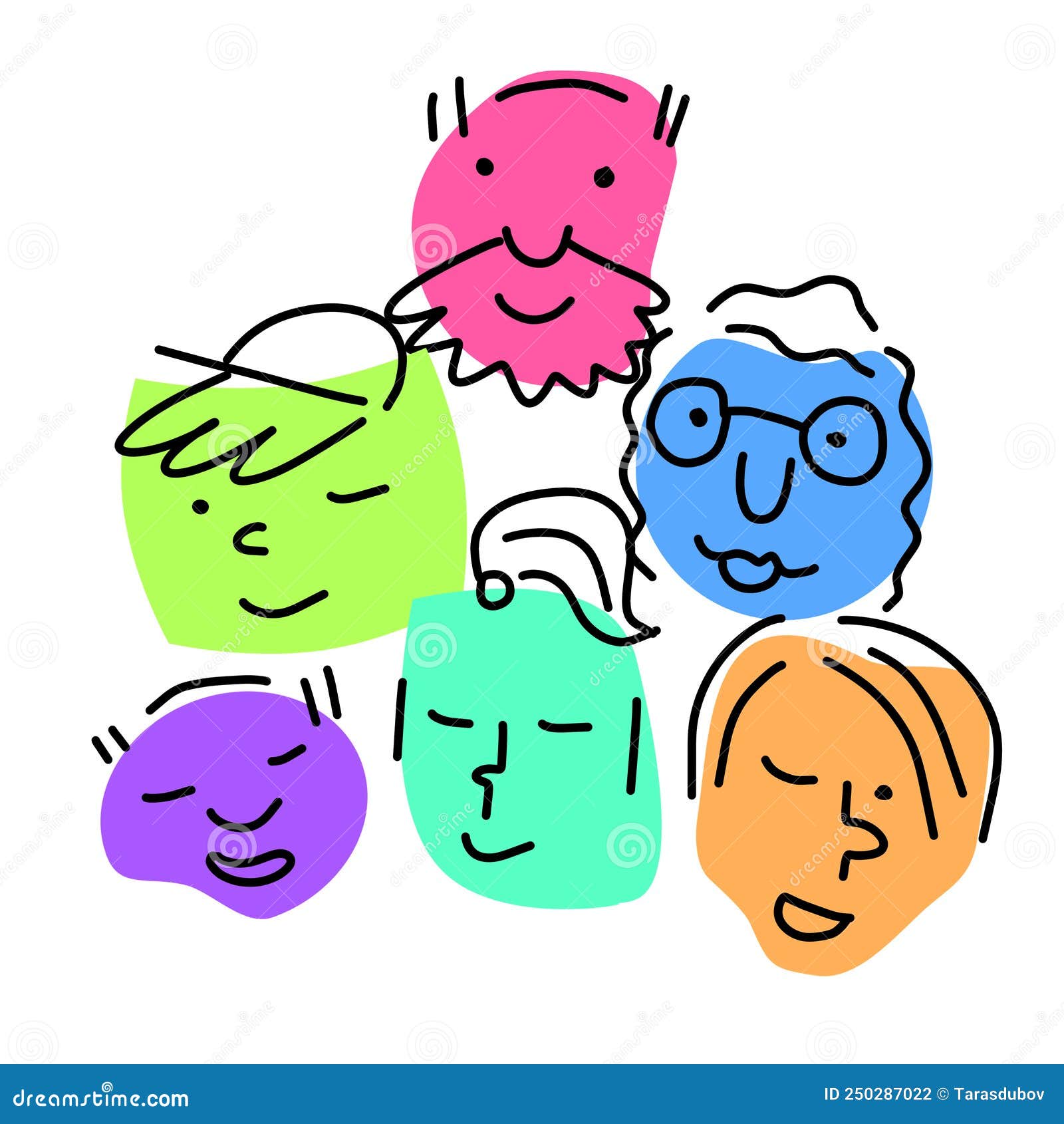 Pile of Various Bright Basic Geometric Figures with Face Emotions ...