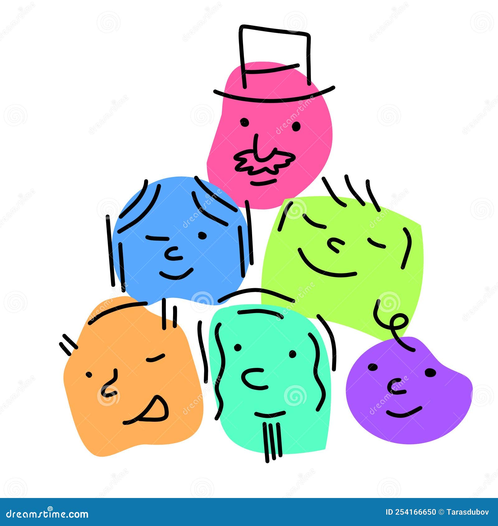 Pile of Various Bright Basic Geometric Figures with Face Emotions ...