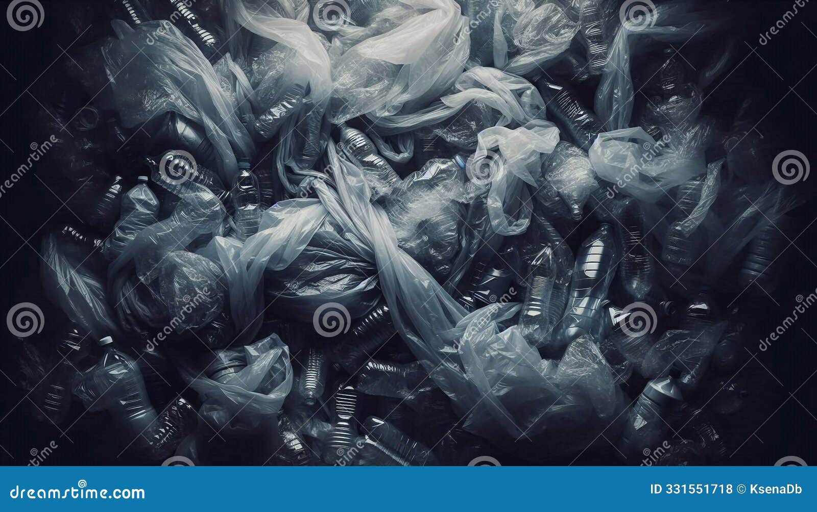 A Pile of Plastic Bottles and Bags, Highlighting the Issue of Pollution ...