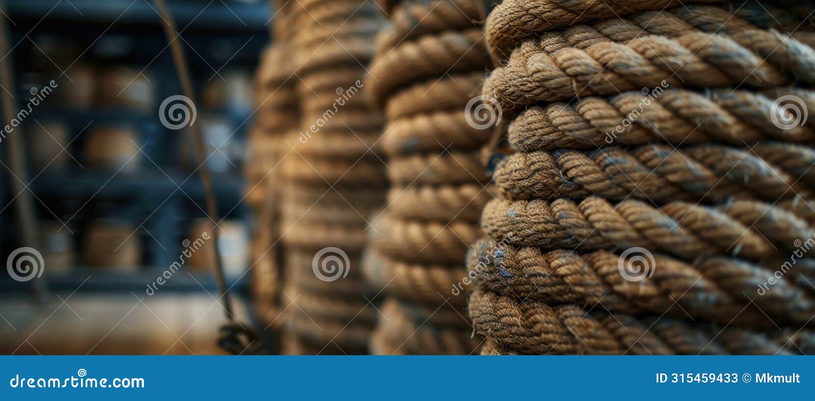 Pile of Various Ropes Close-up Stock Image - Image of strength ...