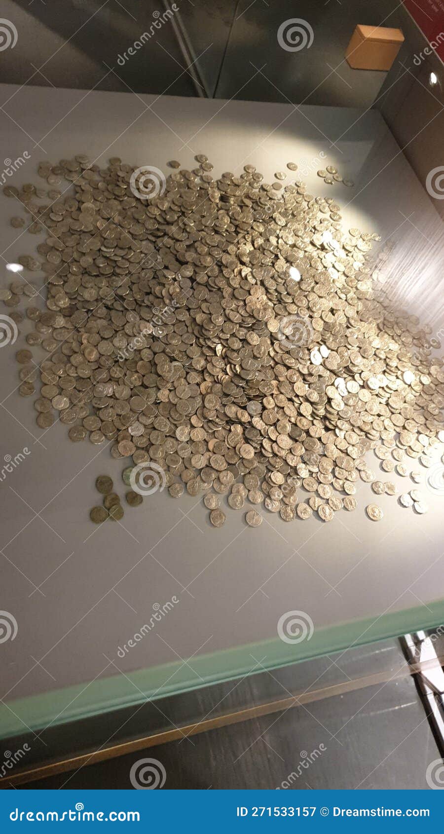 A Pile of Very Old Roman Coins Stock Image - Image of display, glass ...