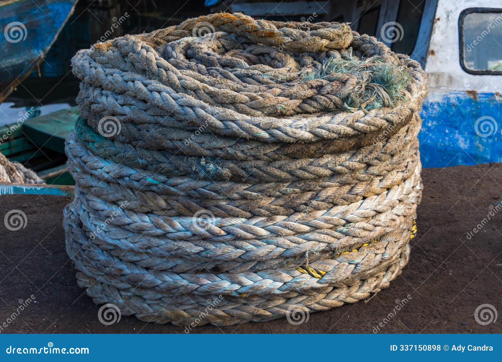A Pile of Vessel Rope editorial stock photo. Image of deck - 337150898