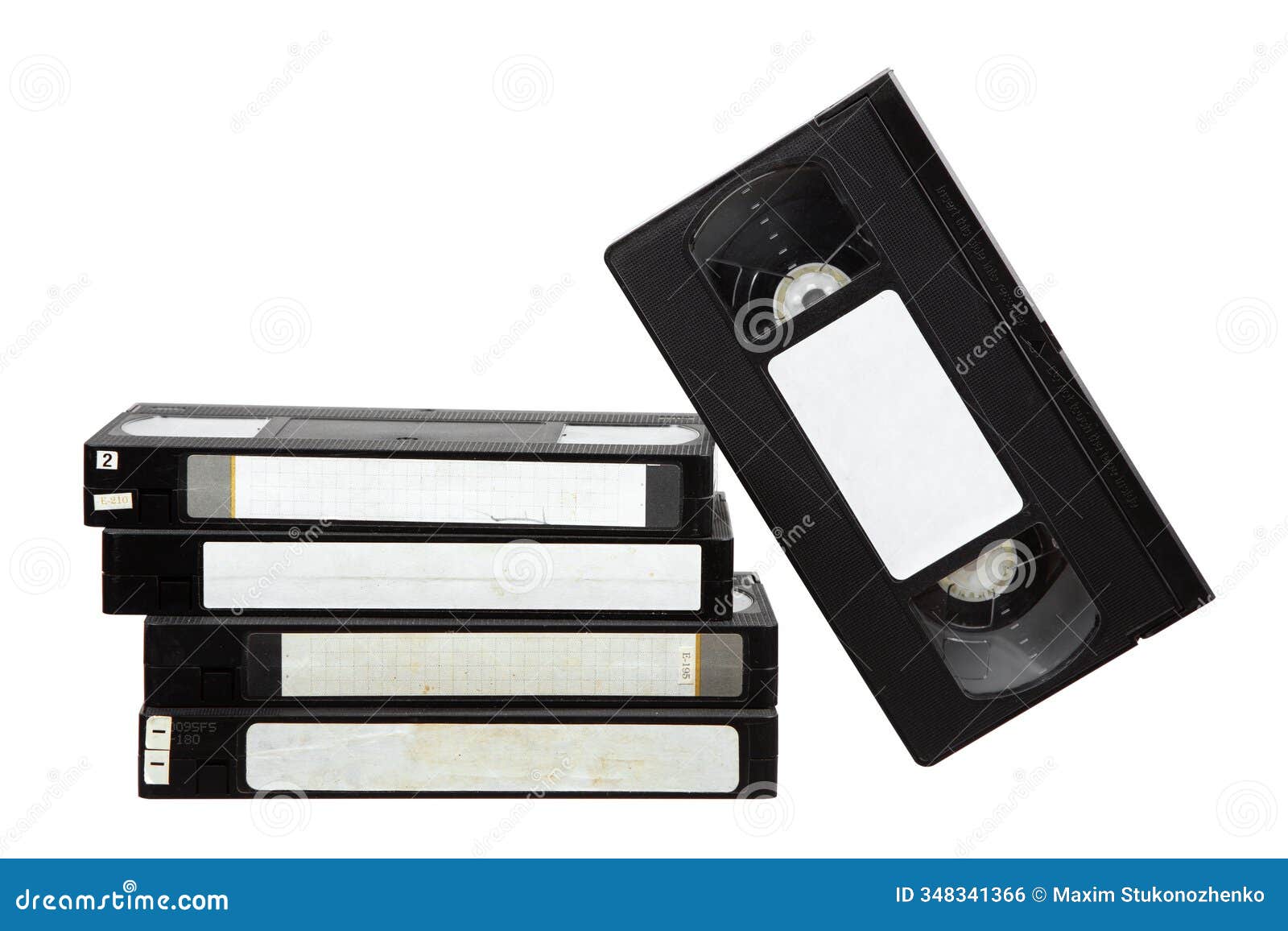 Pile of VHS Video Cassettes. Vintage Media Stock Illustration ...