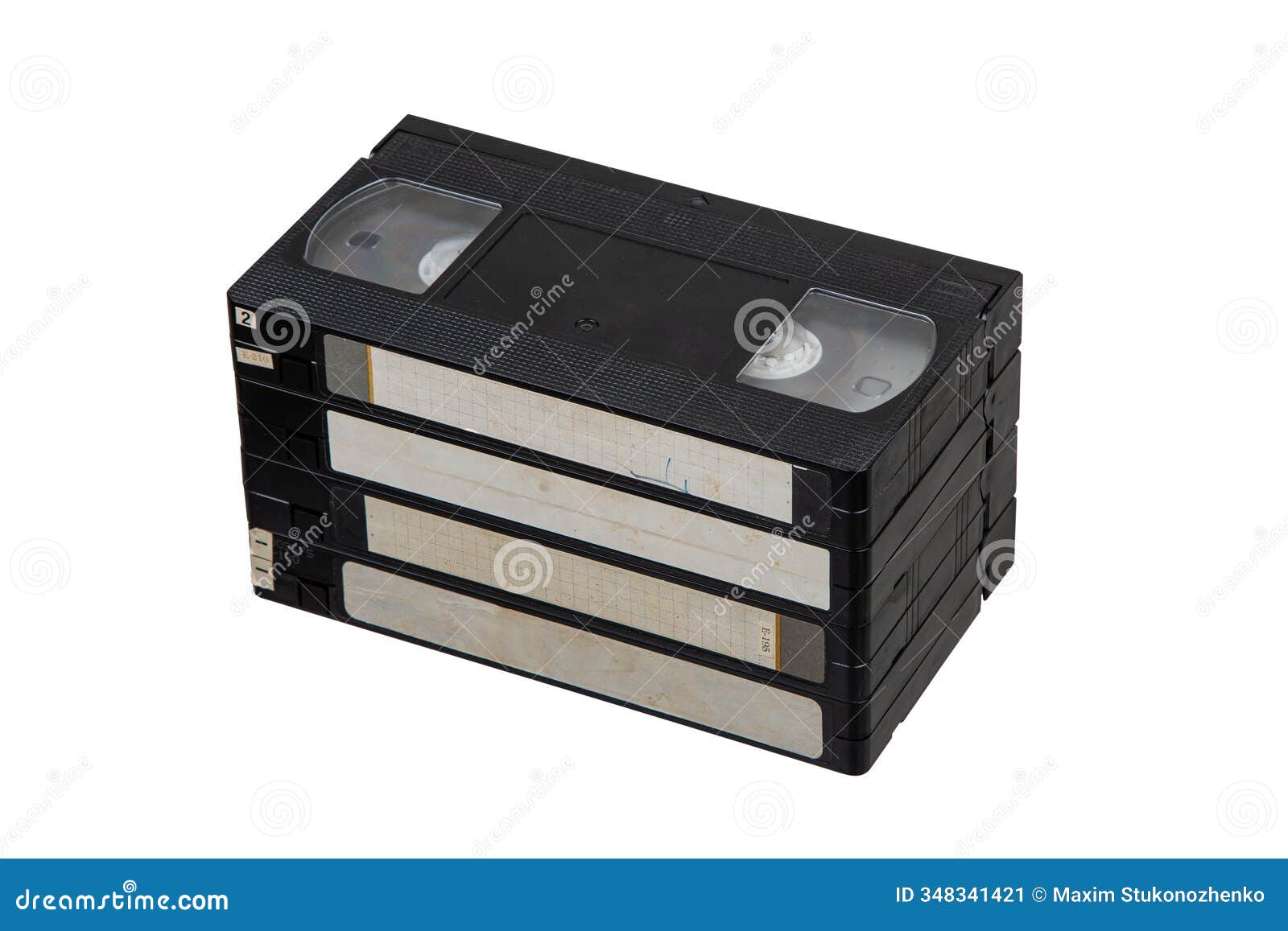 Pile of VHS Video Cassettes. Vintage Media Stock Illustration ...