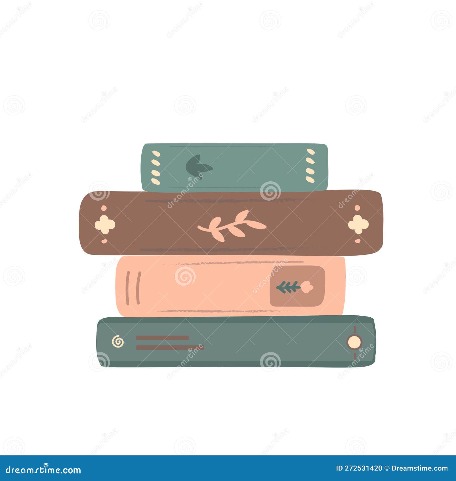 3D Stack Of Closed Books Isolated. Render Pile Of Books Icon. Set Of ...