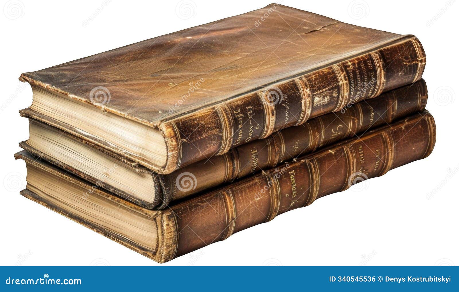 Vintage Dictionary Stack Isolated on White Background Stock ...