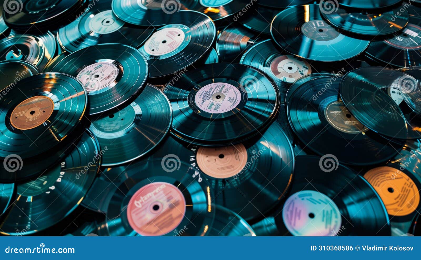 A pile of vinyl disks stock illustration. Illustration of studio ...