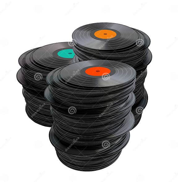 Pile of vinyl records stock illustration. Illustration of record - 40486460