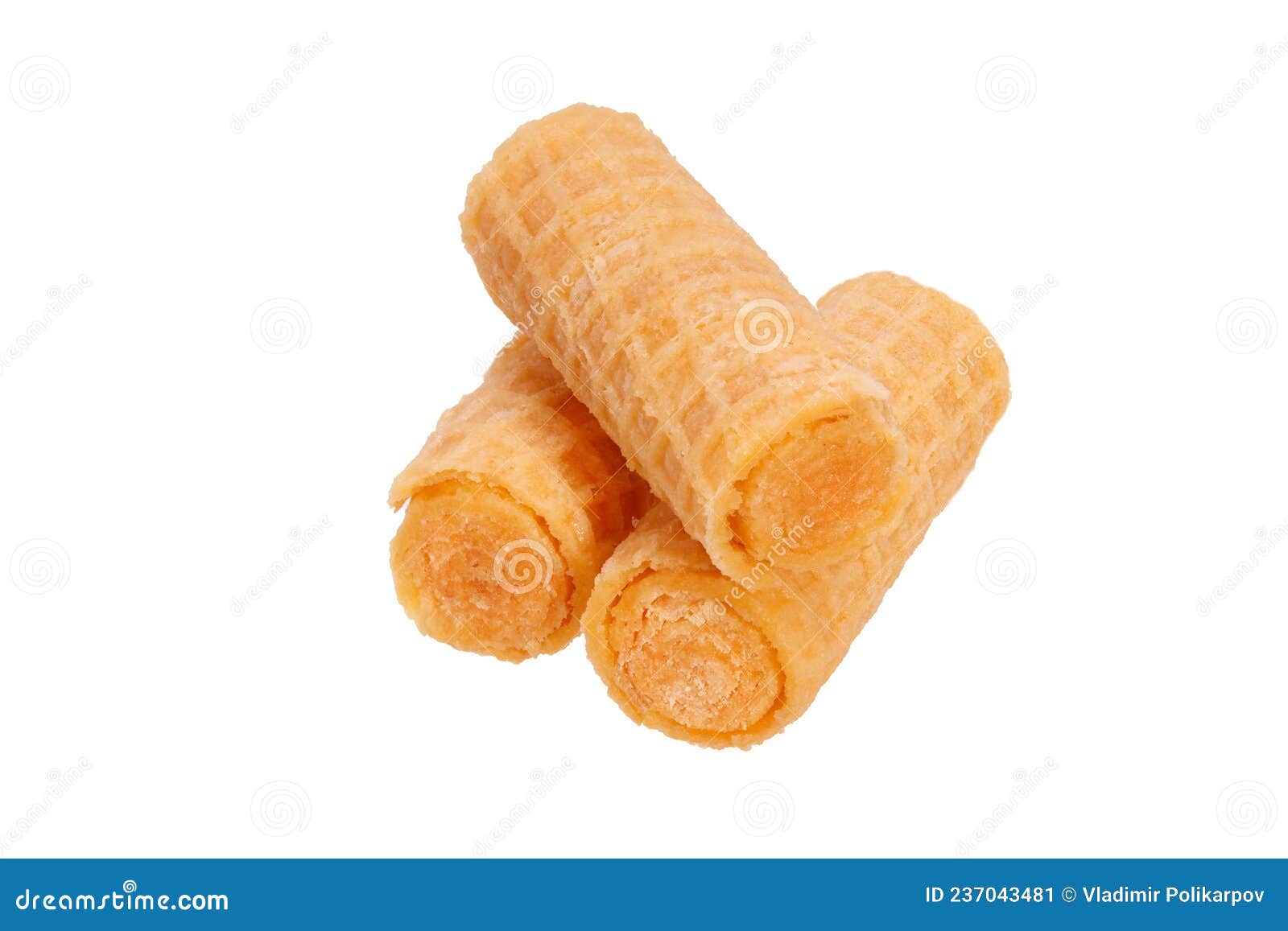 Pile of Waffles in the Form of Rolls Isolated on White Background Stock ...