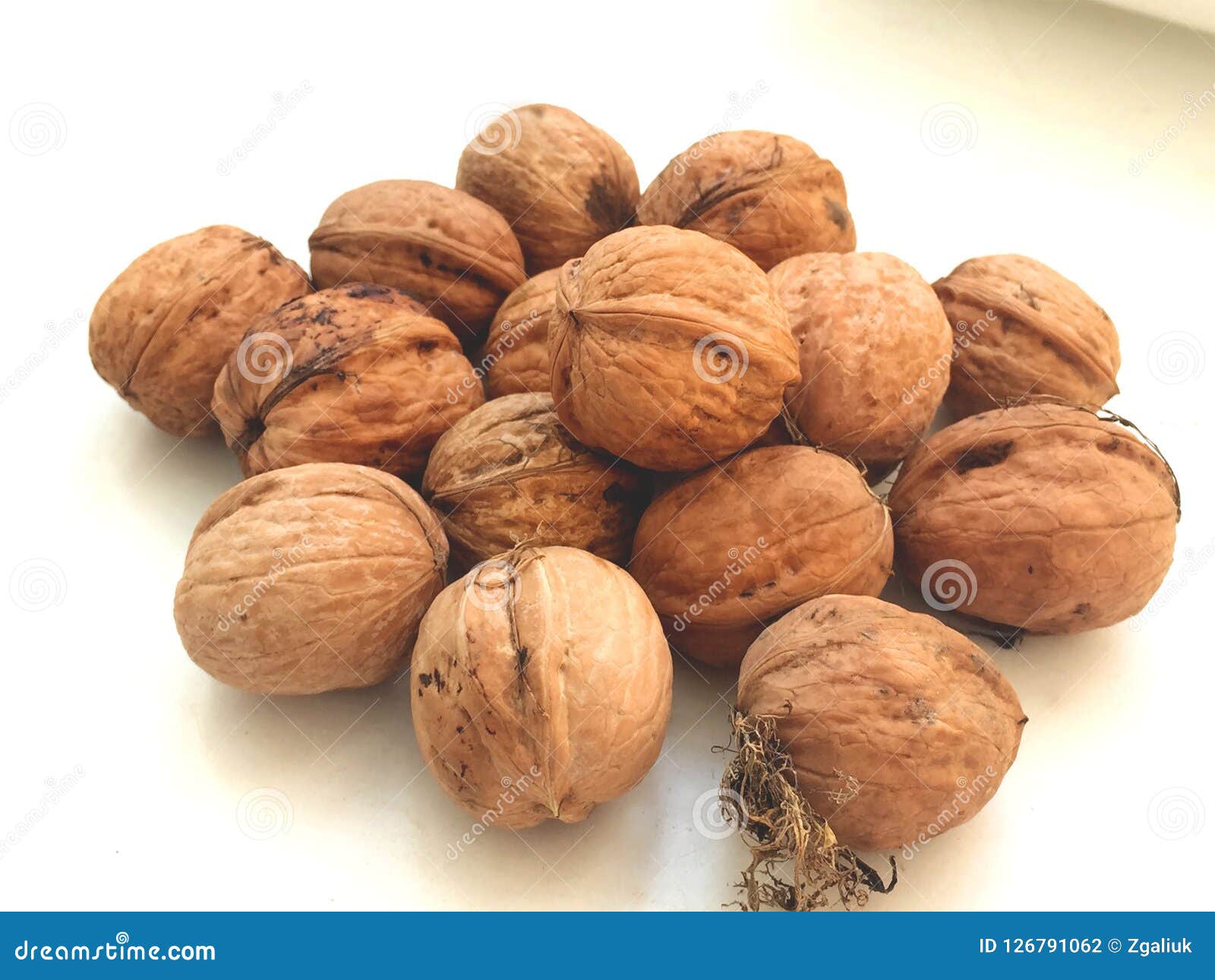 A Pile of Walnuts on a White Background Stock Photo - Image of diet ...