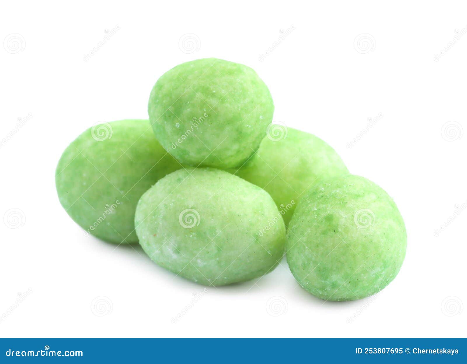 Pile of Wasabi Coated Peanuts on White Background Stock Image - Image ...