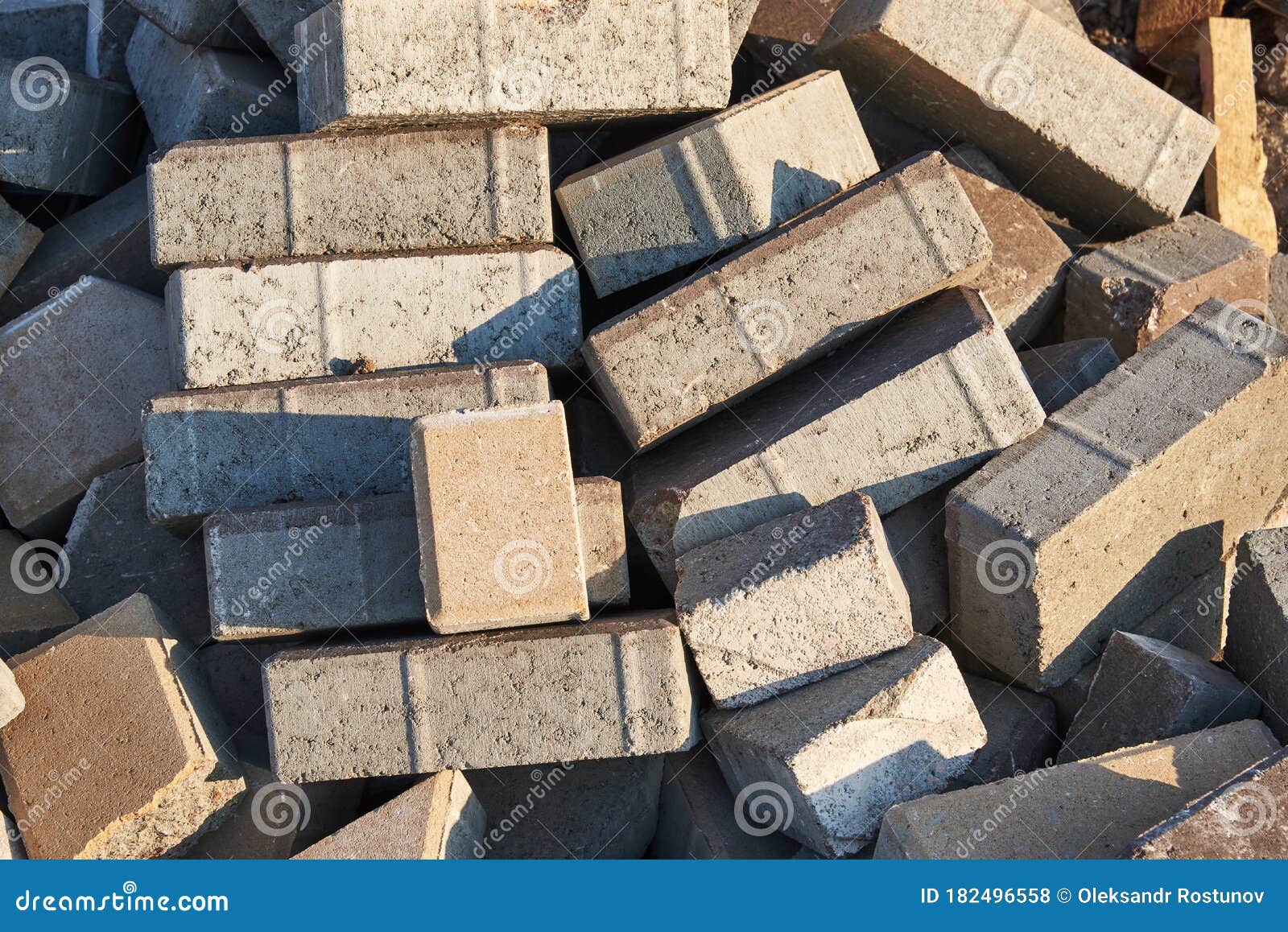 A Pile of Waste after Laying Paving Slabs. Background Stock Photo ...