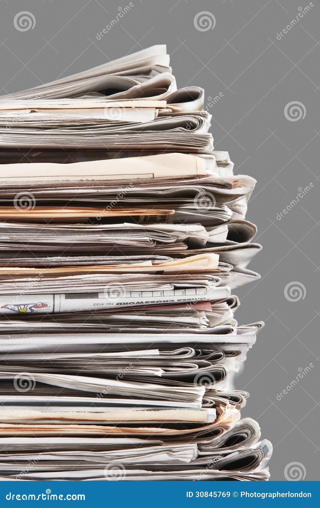 Pile of Waste Paper Close-up Stock Image - Image of paperwork, studio ...
