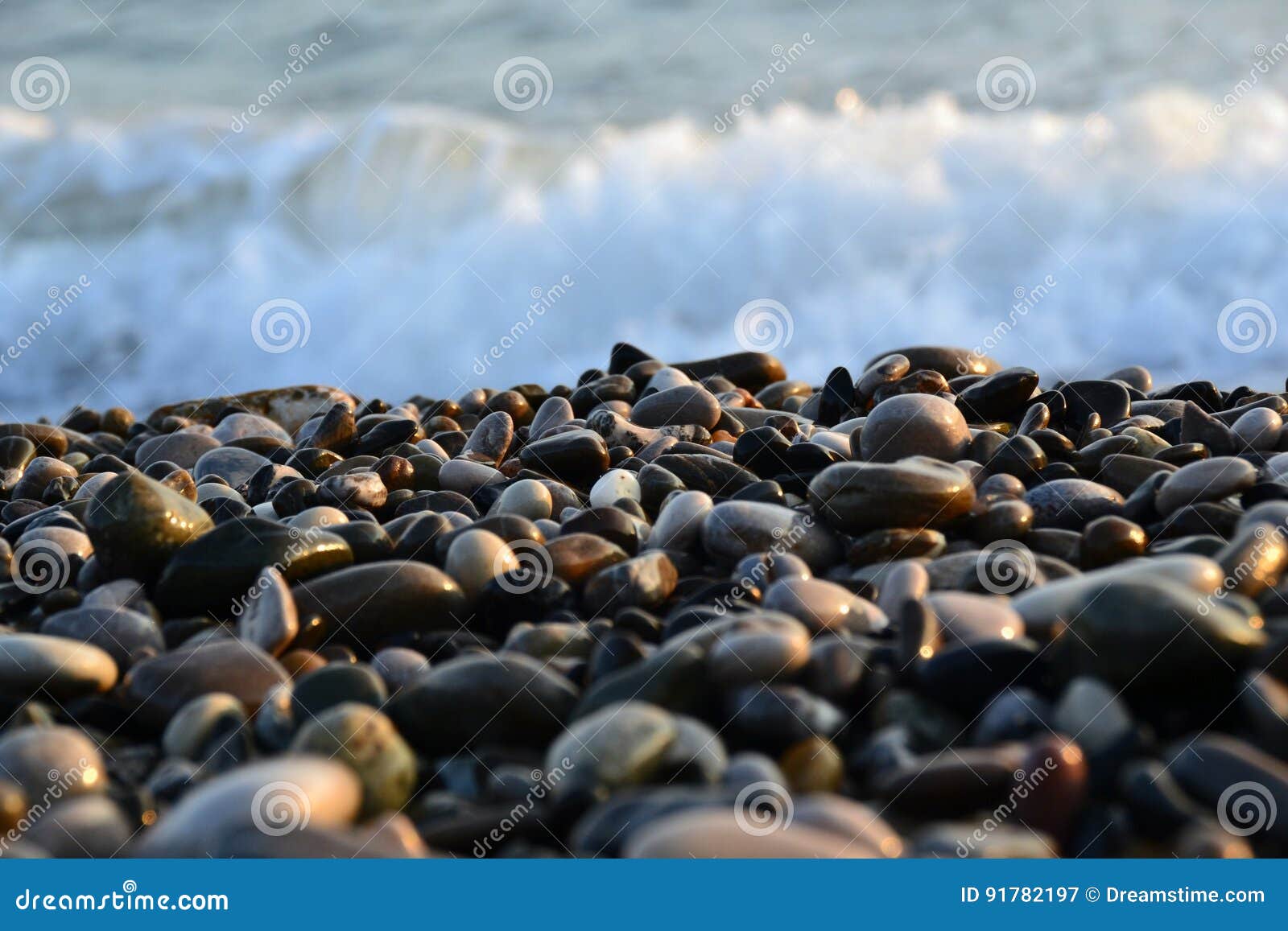 A Pile of Wet Pebbles on the Seashore Stock Image - Image of pattern ...