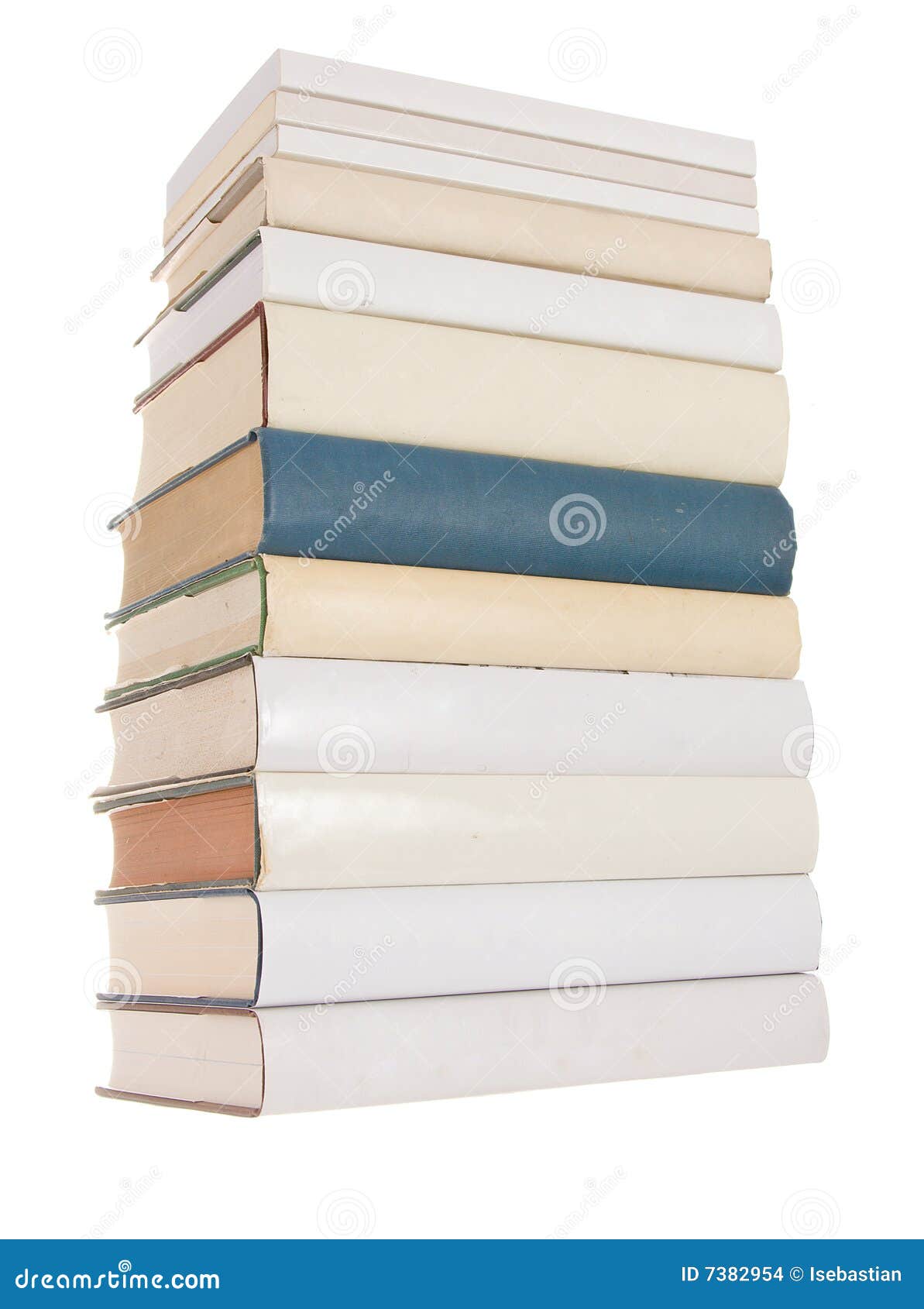 Pile of White Books with One Blue Book Stock Photo - Image of white ...