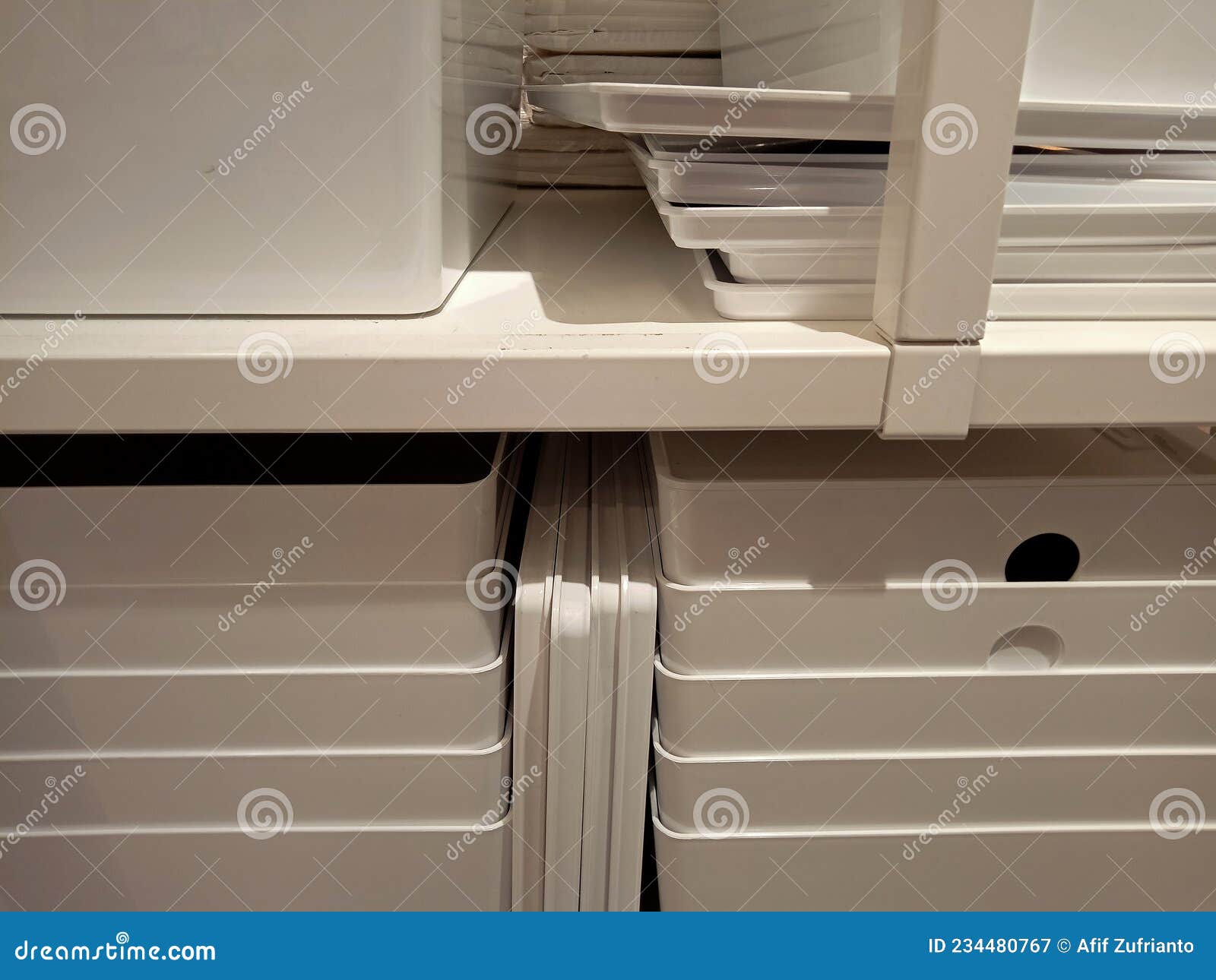 Pile of White Boxes in the Rack Stock Image - Image of furniture, white ...